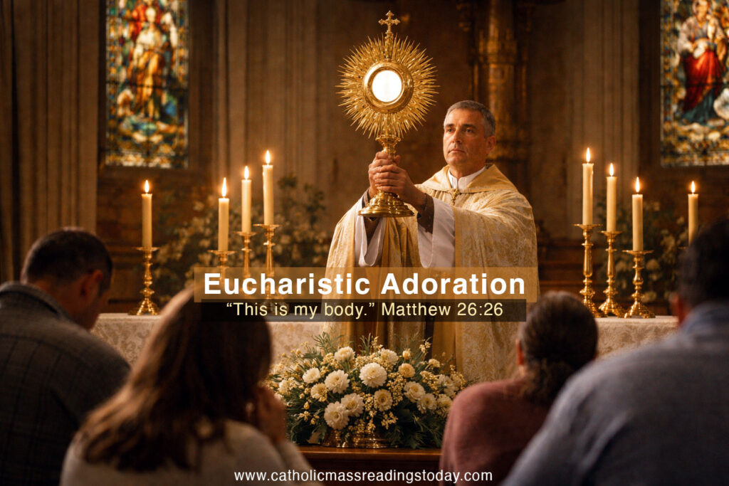 Eucharistic Adoration or Adoration of the Blessed Sacrament - Catholic Mass Readings Today