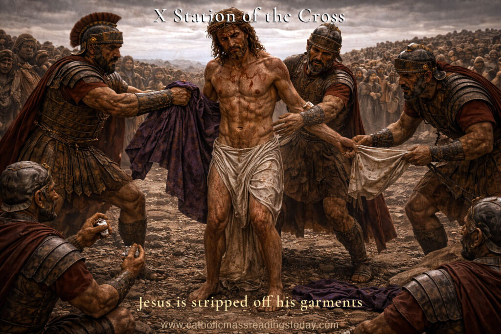 10th Station of the cross prayer - Catholic Mass Readings Today